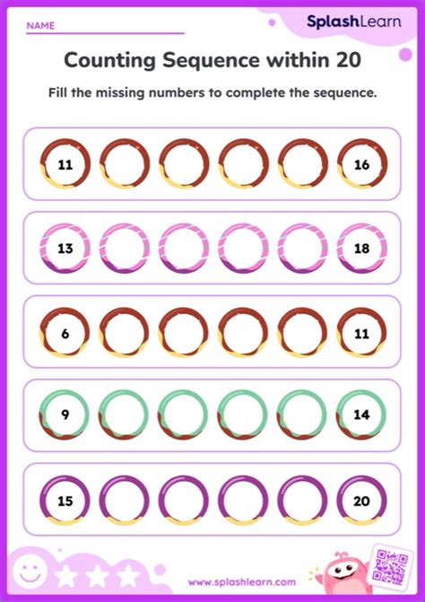 Counting Sequence Within 20 With Donuts Worksheet