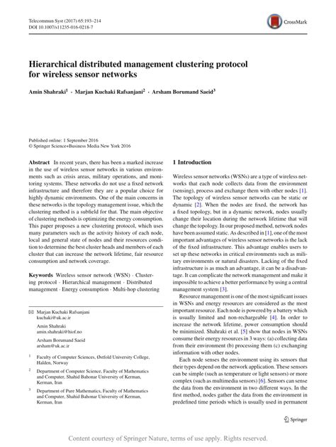 Hierarchical Distributed Management Clustering Protocol For Wireless