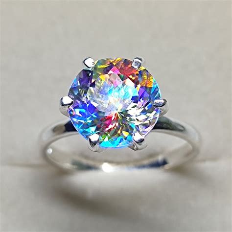 Magical Mystic Topaz Ring Portuguese Cut 925 Sterling Silver Ring