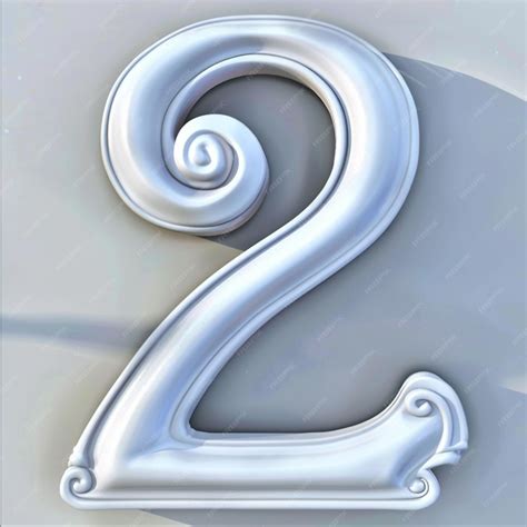 Premium Photo Numerical Number Two In Creative Digital Art Style