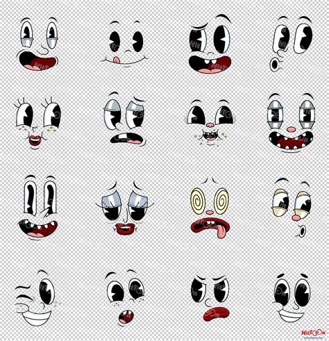 Retro Cartoon Funny Faces Clip Art Vector Illustrations Bundle 2 By Hittoon Thehungryjpeg