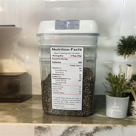 Editable Nutritional Facts Table Template Canva Multiple Formats