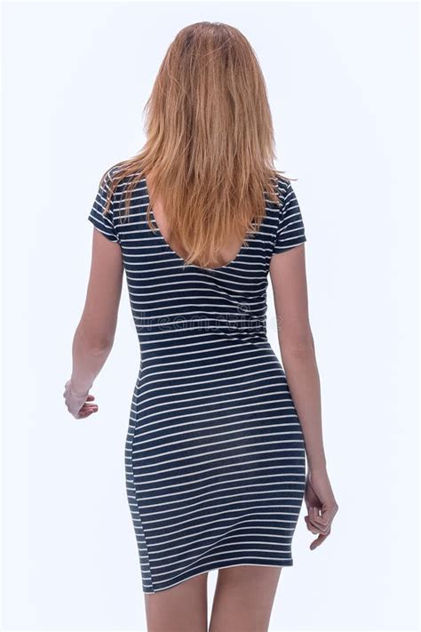 Successful Young Woman Walking Forward Isolated On White Stock Image