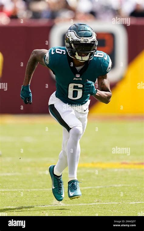 Philadelphia Eagles Wide Receiver Devonta Smith 6 In Action During
