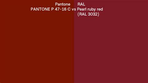 Pantone P 47 16 C Vs RAL Pearl Ruby Red RAL 3032 Side By Side Comparison