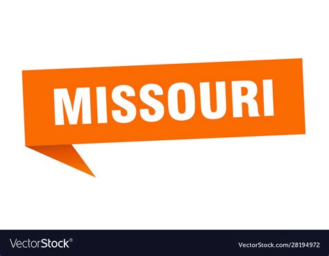Missouri Sticker Orange Signpost Pointer Vector Image