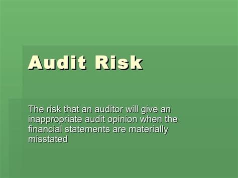 Audit Risk Model Ppt Business Accounting And Finance Business