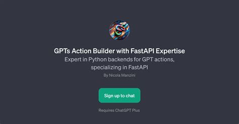 Gpts Action Builder With Fastapi Expertise Fastapi Optimization Taaft