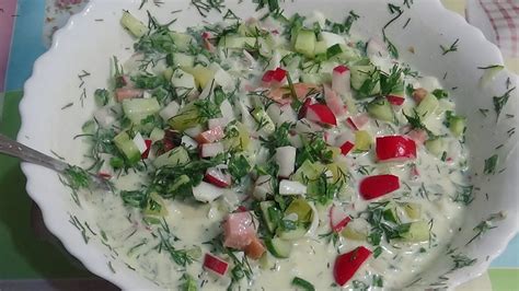 Окрошка классический рецепт летнего холодного супа с секретом просто вкусно витамины Youtube