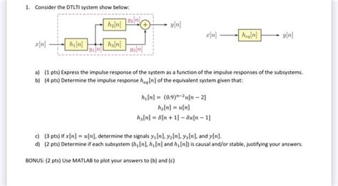 Solved 1 Consider The Dtlti System Show Below 921 He[n]