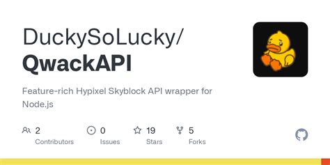 github duckysolucky qwackapi feature rich hypixel skyblock api wrapper for node js
