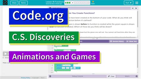 Functions Lesson 195 Tutorial And Answer Cs Discoveries Animation And Games Youtube