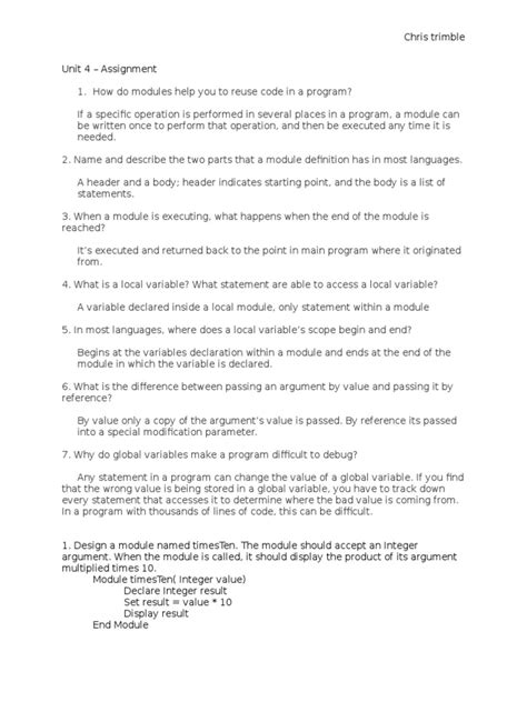unit4 assignment pdf parameter computer programming variable