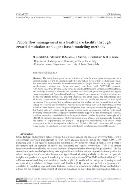 Pdf People Flow Management In A Healthcare Facility Through Crowd