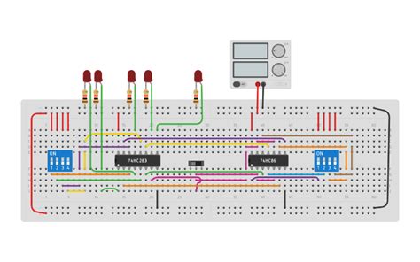 Circuit Design Adder Subtractor Tinkercad