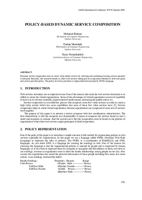 Pdf Policy Based Dynamic Service Composition Naser Nematbakhsh