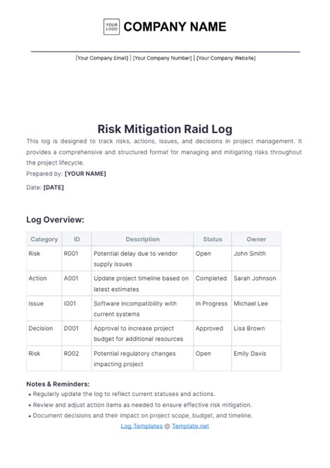 Free Mitigation Templates To Edit Online