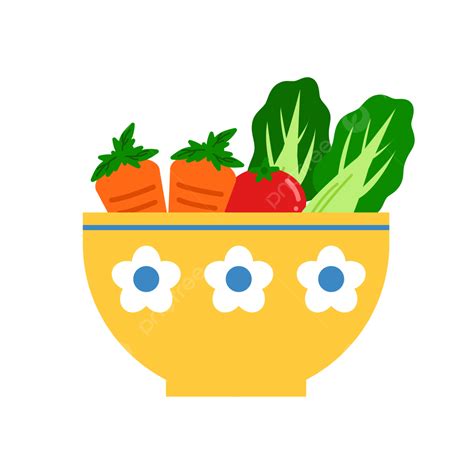 Vetor De Clipart De Salada De Tigela De Vegetais Amante De Vegetais