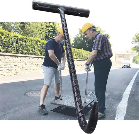 3 8 1 2 Steel Manhole Cover Hook Lifter Gutter Sewer Drain T Lift 35 45 55 65