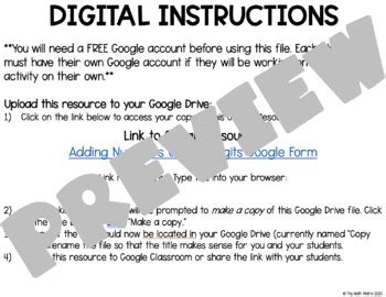 Adding Numbers Up To 7 Digits Task Cards DIGITAL Option Distance Learning