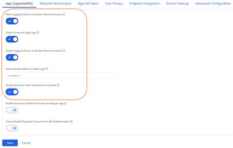 Zscaler Client Connectorのサポートオプション