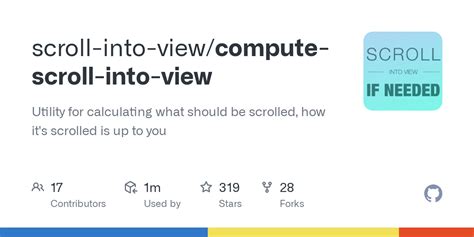 Github Scroll Into View Compute Scroll Into View Utility For