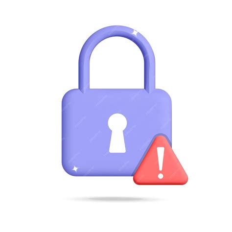Premium Vector Alert Danger And Warning For Security Lock Protection 3d Vector Cartoon Design