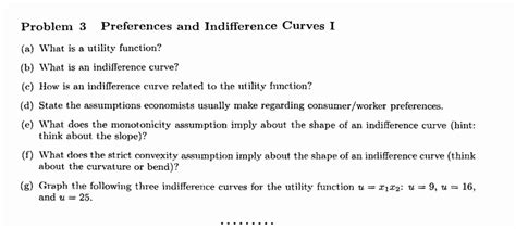 Solved What Is A Utility Function What Is An Indifference