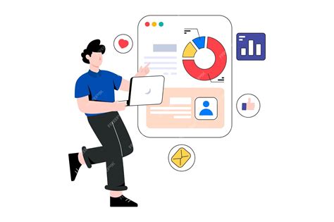 Premium Vector Social Media Analytics Flat Style Design Vector