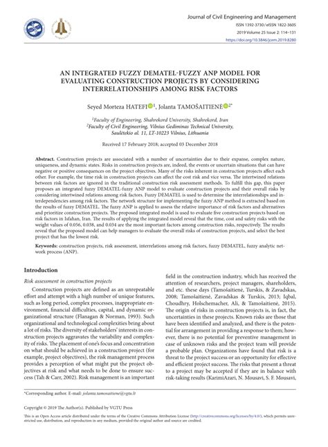 Pdf An Integrated Fuzzy Dematel Fuzzy Anp Model For Evaluating Construction Projects By