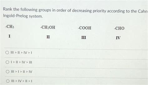 Solved Rank The Following Groups In Order Of Decreasing