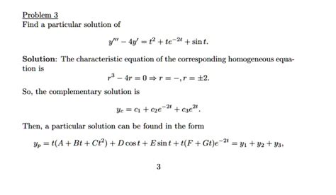 Solved For The Particular Solution Why Is There A Tabtct2 T2