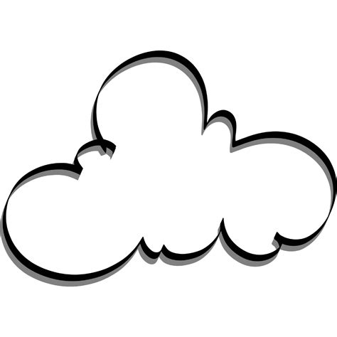 Simple Cloud Line Drawing Illustration With Black Line 35470892 Png