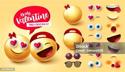 이모티콘 웨딩 크리에이터 벡터 세트 연인 이모티콘 남편과 아내 창조 디자인을위한 편집 가능한 얼굴에 베일과 활을 입고 결혼 한 부부와 3d 이모티콘 캐릭터 키트 이모티콘에