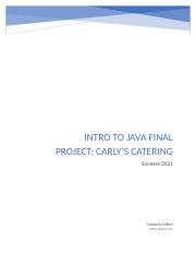 Intro To Java Final Project Docx Intro To Java Final Project Carly S
