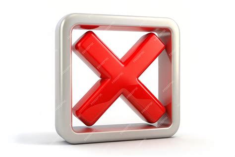 3d Check Wrong Icon Isolated On White Background Negative Check List Button Choice For False