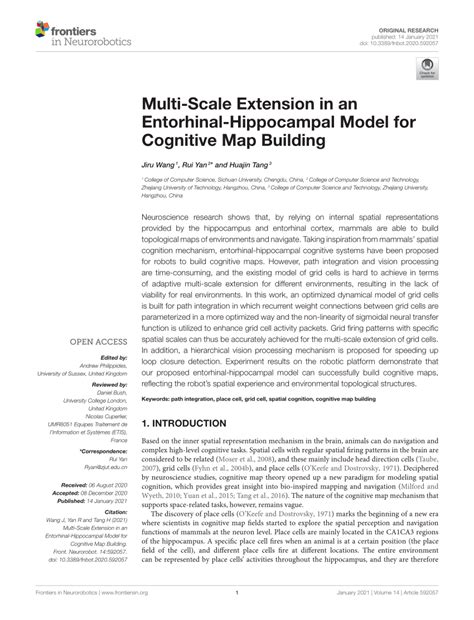 Pdf Multi Scale Extension In An Entorhinal Hippocampal Model For Cognitive Map Building