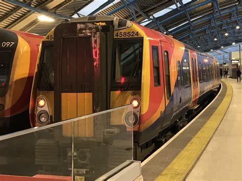 British Rail Class 458 524 4585 Unit Number 458524 Alstom Juniper