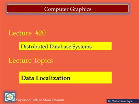 Distributed Database Systems Data Localizationpptx