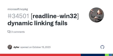 Readline Win32 Dynamic Linking Fails Issue 34501 Microsoft Vcpkg