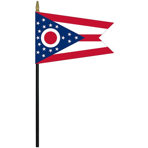Mrf 46 Ohio Ohio 4′ X 6” Staff Mounted Rayon Hanover Flag Company
