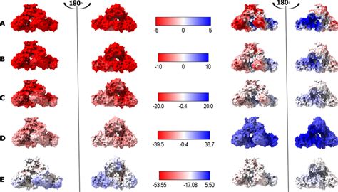 Surface Electrostatic Potential At Various Potential Ranges A To E Download Scientific