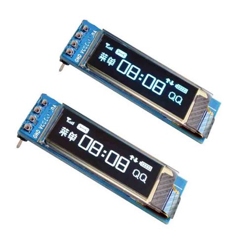 โมดูลจอแสดงผล Led 0 91 นิ้ว 128x32 I2c Iic Oled Lcd สีขาว สีฟ้า สําหรับ Arduino Raspberry Pi 3b