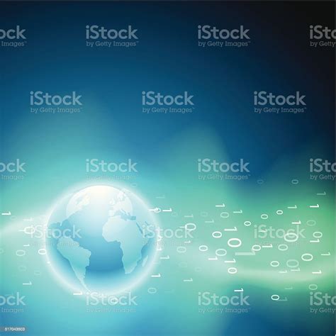 Stream Of Binary Code To The Globe Stock Illustration Download Image
