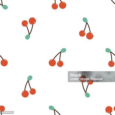 체리와 완벽 한 패턴 카드 포스터 배너 책 팩에 인쇄 옷 직물 벽지 섬유 또는 접시 건강한 생활방식에 대한 스톡 벡터 아트 및 기타 이미지 Istock