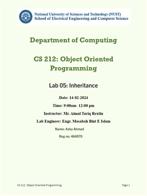 Lab 5 Inheritance Pdf Method Computer Programming Class Computer Programming
