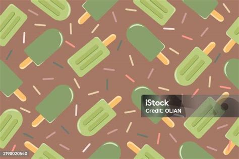 색상 2025 모카 무스의 트렌디 한 배경에 말차 아이스크림의 완벽 한 패턴 벡터 일러스트 레이 션 0명에 대한 스톡 벡터 아트 및 기타 이미지 Istock