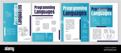 Programming Languages Blue Brochure Template Stock Vector Image And Art
