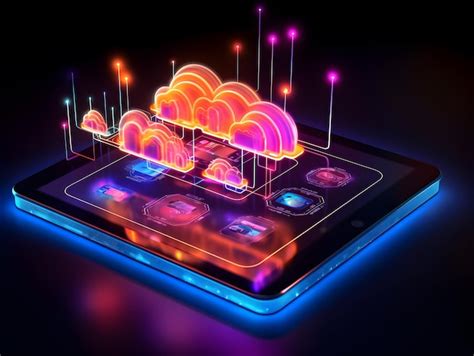 Premium Ai Image Cloud Data Storage Cloud Computing And Data Transfer