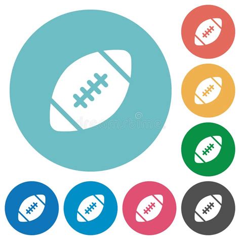 Flat Rugby Ball Icons Stock Vector Illustration Of Interface 107843387